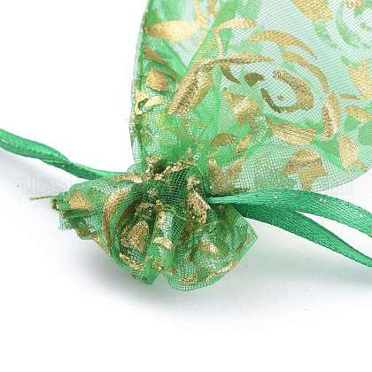Printed Organza Bags, Gift Bags, Rectangle, Mixed Pattern, Mixed Color ...