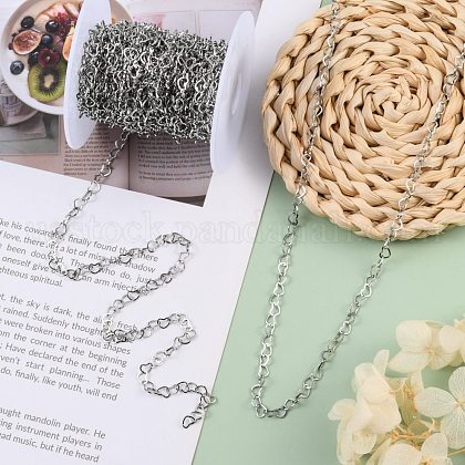 Tarnish Resistant 304 Stainless Steel Cross Chains, Decorative Heart ...