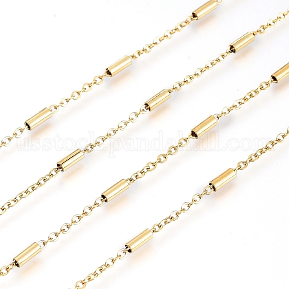 Ion Plating(IP) 304 Stainless Steel Cable Chains, with Tube Beads ...