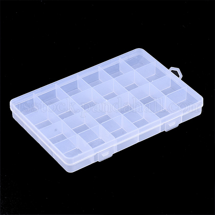 Plastic Bead Storage Containers, 24 Compartments, Rectangle, Clear ...